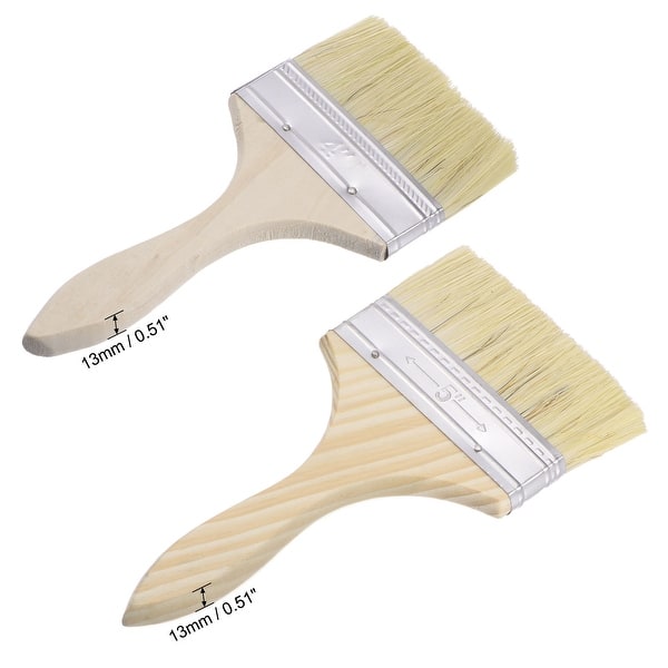 5Inch 4Inch Paint Brush Synthetic Bristle with 13mm Thick Wood Handle ...
