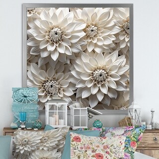 Designart "Minimalism Mums Black And White Painting I" Mums Framed Wall ...
