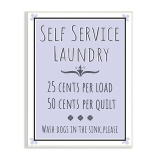 Stupell Self Service Laundry Sign Soft Lavender Charm Wood Wall Art ...