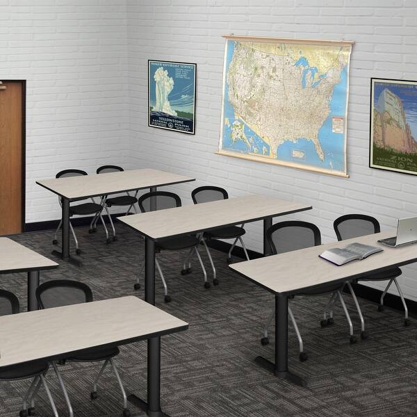 60" x 24" Training Table- Maple & 2 Nesting Chairs- Black - Bed Bath ...