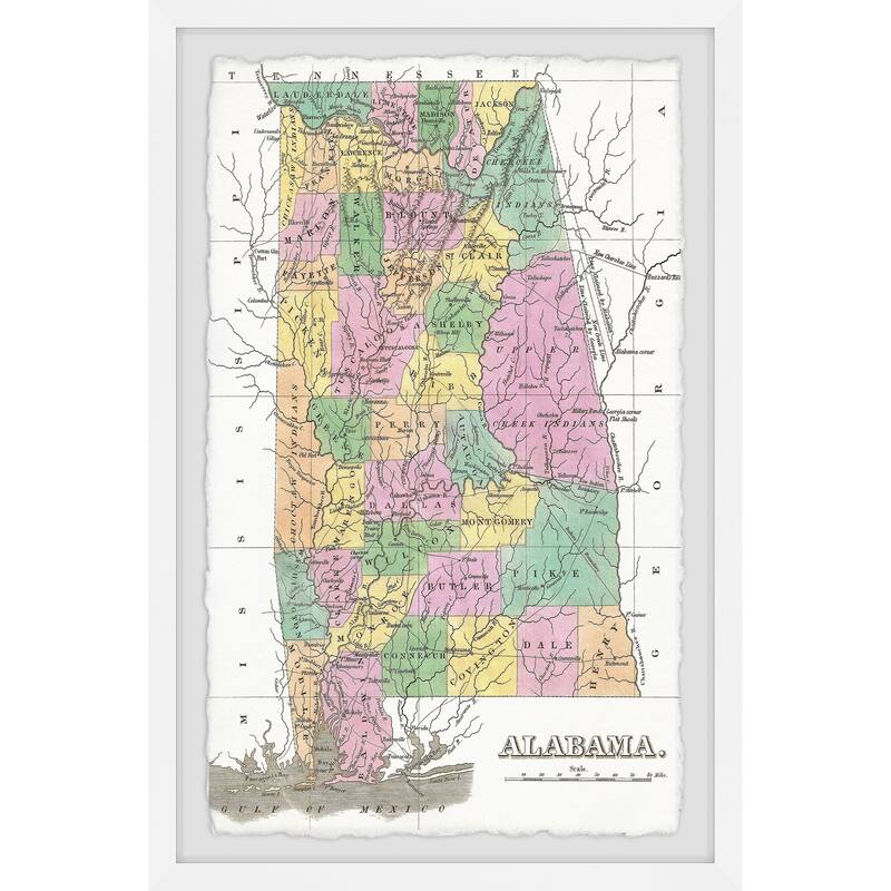 'Colored Alabama' Framed Painting Print - Overstock - 33068961