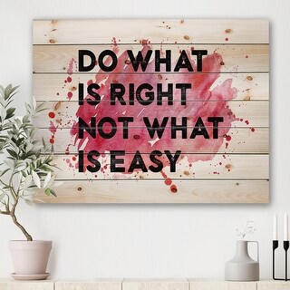 Designart 'Do What Is Right Not What Is Easy I' Traditional Print on ...
