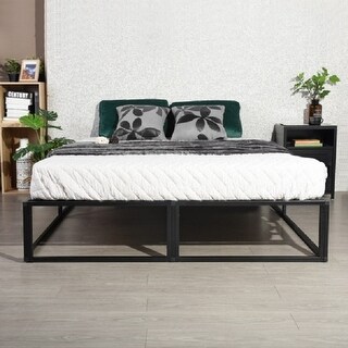 Modern Full Metal Queen Size Bed with Slat Support - NO Mattress - No ...