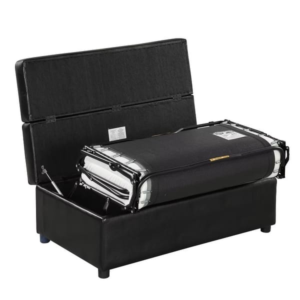 Folding Ottoman Sleeper Bed with Mattress Convertible Guest Bed - Bed ...