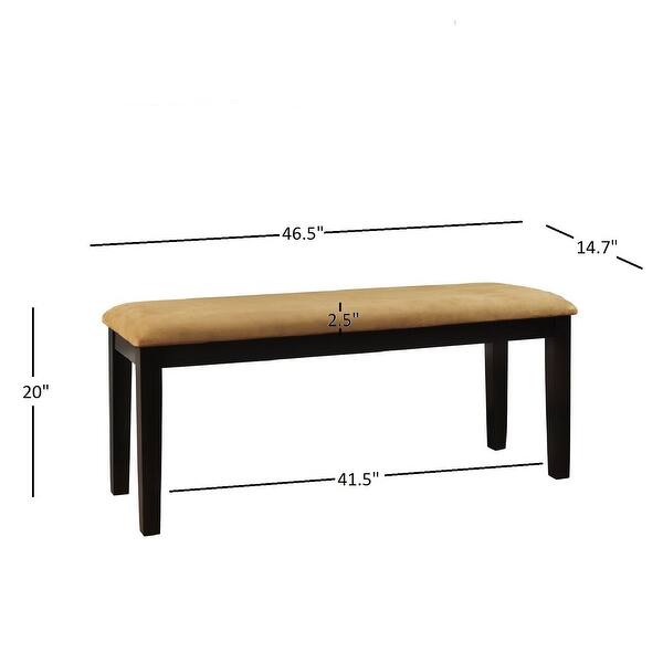 Wilmington Gold Microfiber Black Wood Base 48-inch Dining Bench by ...