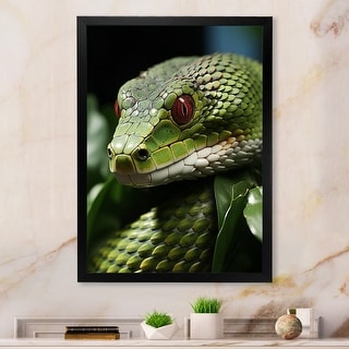 Designart "Portrait Of Green Snake Wildlife Photography" Animals Snake ...
