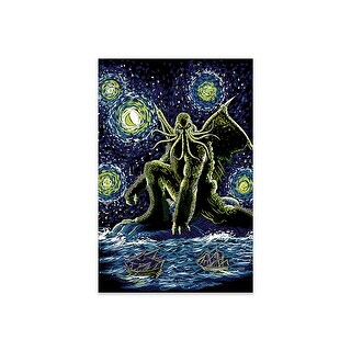 Night Of Cthulhu Print On Acrylic Glass by Denis Orio Ibañez - Bed Bath ...