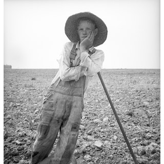 Poor White Farm Boy Leaning On His Hoe In North Carolina July 1936 ...