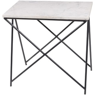 Felicitie Modern Marble and Metal Square End Table - 22"H x 22"W x 14"D ...