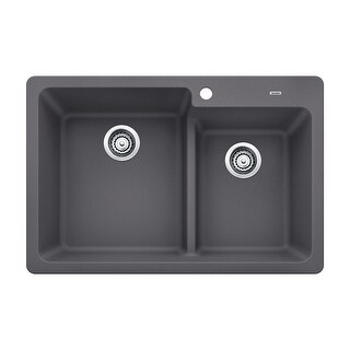 Blanco 442089 Grandis 33" SILGRANIT Double Basin Drop In or Undermount ...