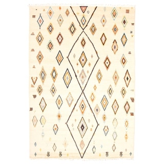 ECARPETGALLERY Hand-knotted Pak Finest Marrakesh Cream Wool Rug - 9'8 x ...