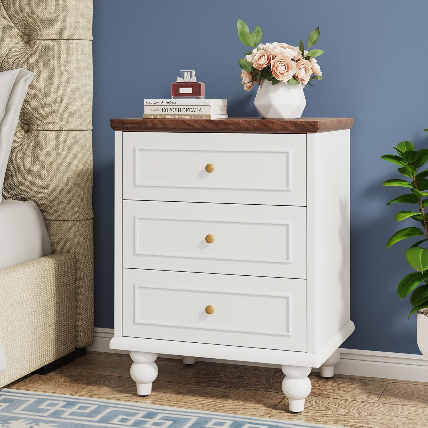 Middlebrook Designs Mid-Century Curved-Drawer Nightstand - On Sale ...