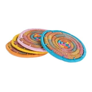 Novica Handmade Natures Grace Pine Needle Coasters (Set Of 4) - Bed ...