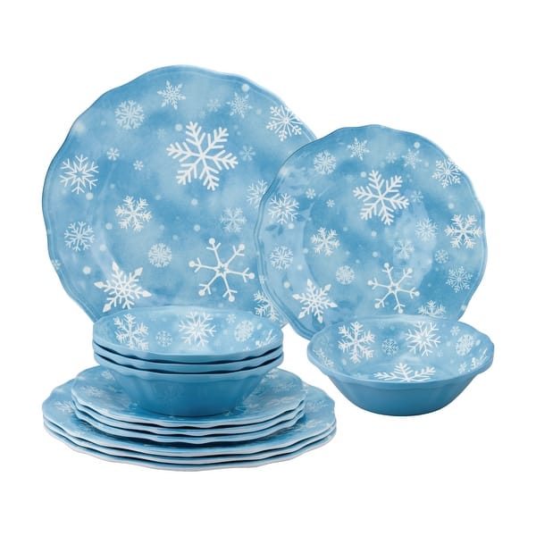 UPware 12-Piece Melamine Dinnerware Set, Includes Dinner Plates, Salad ...