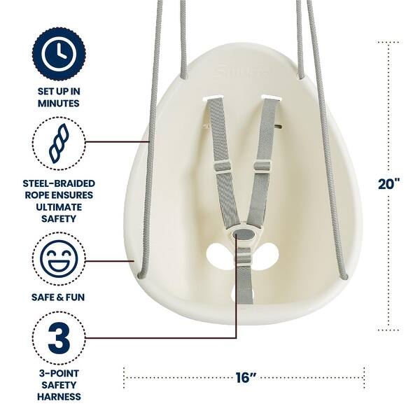 Coconut Toddler Swing - Comfy Baby Swing Outdoor, 3- Point Adjustable ...