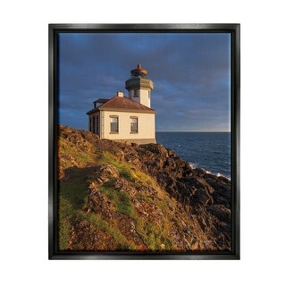 Stupell Coastal Lighthouse Photography Framed Floater Canvas Wall Art ...