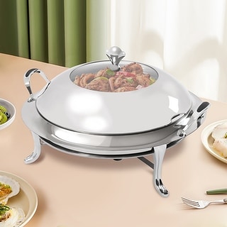 Round Chafing Dish Buffet Warmers with Glass Lid 3L - Bed Bath & Beyond ...