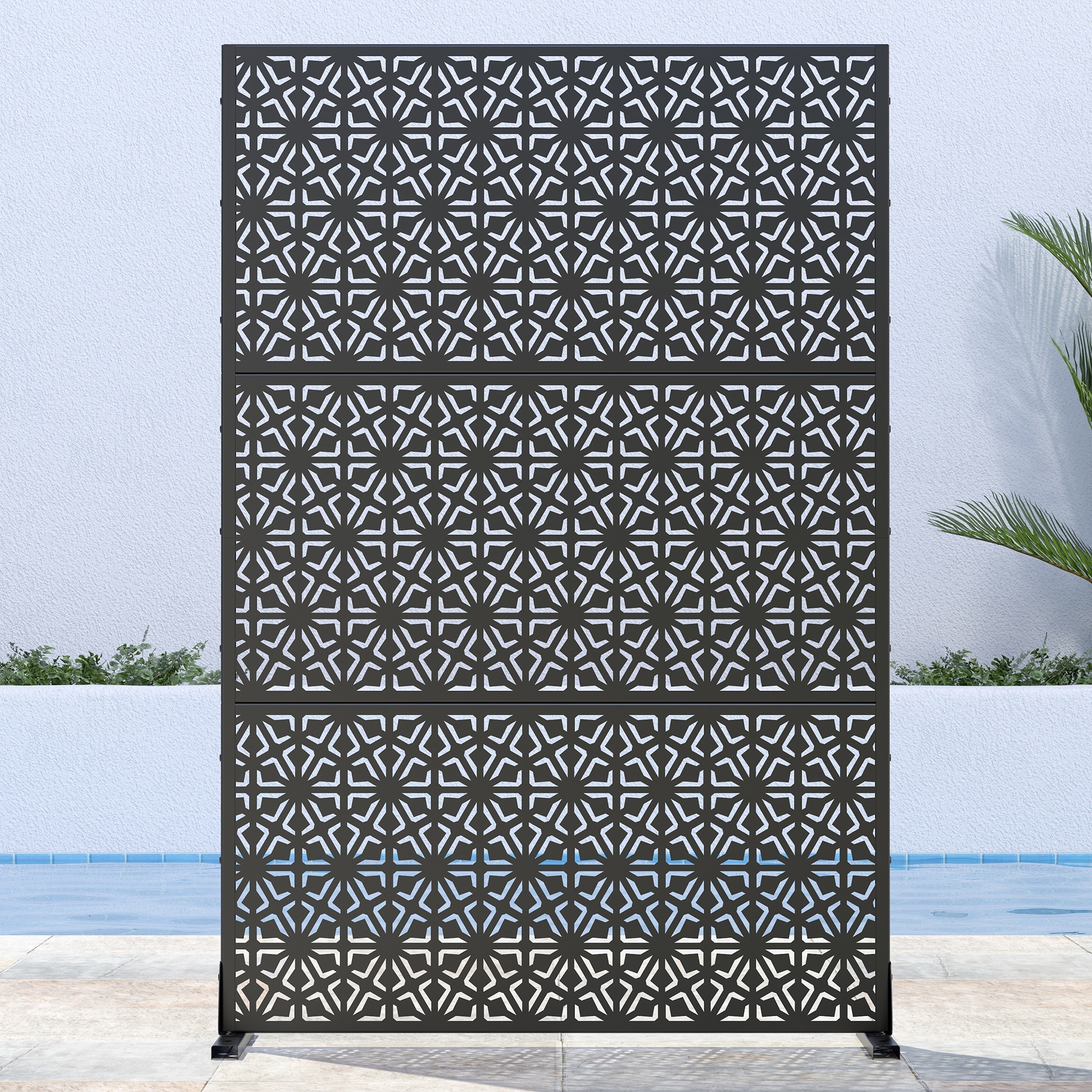 Outdoor Privacy Screen Metal Privacy Screen Panel Free Standing - 72*47 ...