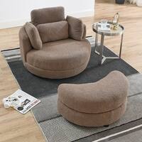 Round Swivel Sofa Chair Low Seat Loveseat Circle Barrel Chairs Cuddle ...