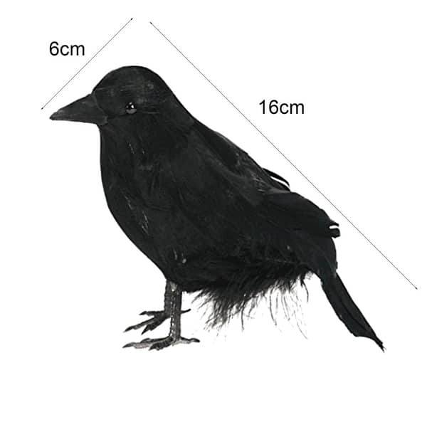 Crow Ornaments EyeCatching Delicate Texture Feather Handmade Fake Crow ...