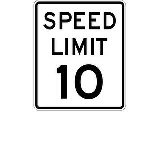 Lyle Speed Limit 10 Traffic Sign,24" x 18" R2-1-10-18DA - 1 Each - Bed ...