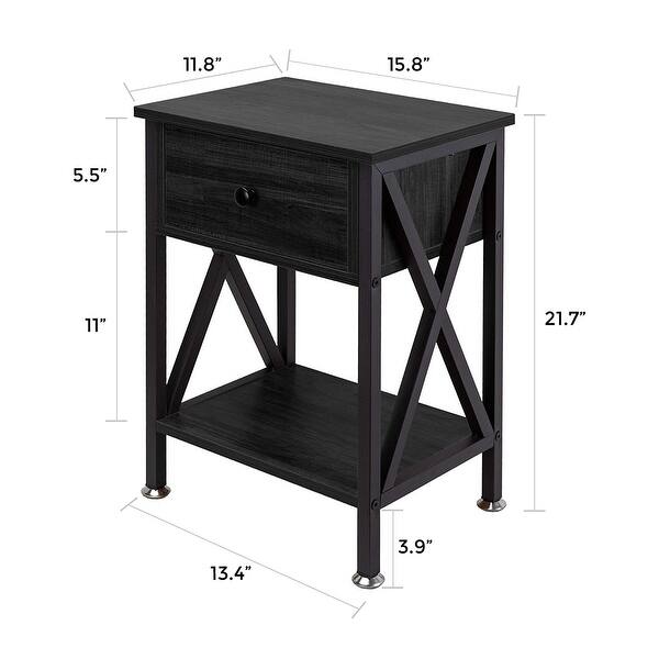 Open Bedside Table with Drawer - Suitable for Bedrooms and Living Rooms ...