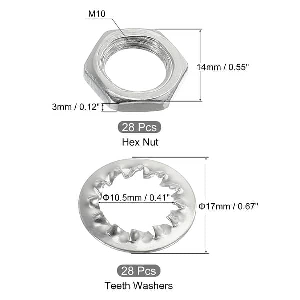 84pcs Lamp Pipe with Lock Nuts Teeth Washers M10 Thread Fasteners ...