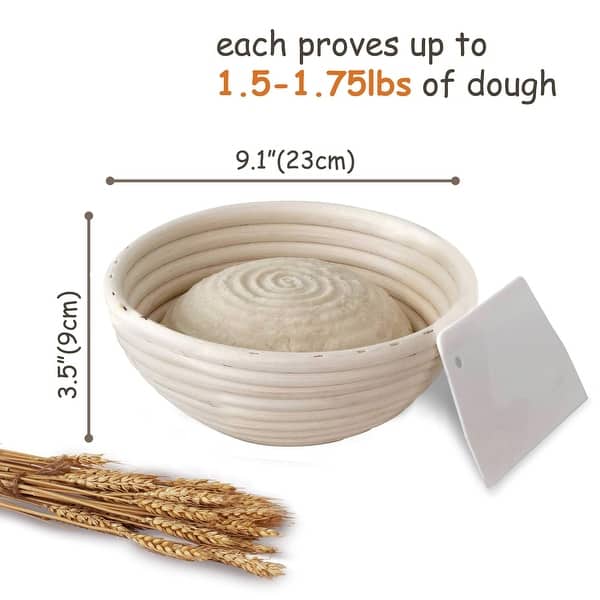 Round Banneton Bread Proofing Baskets | With Scraper & Liner - Bed Bath ...