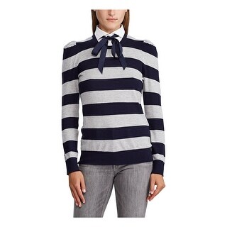 Ralph Lauren Women's Striped Long Sleeve Hi Lo Sweater Blue Size Small ...