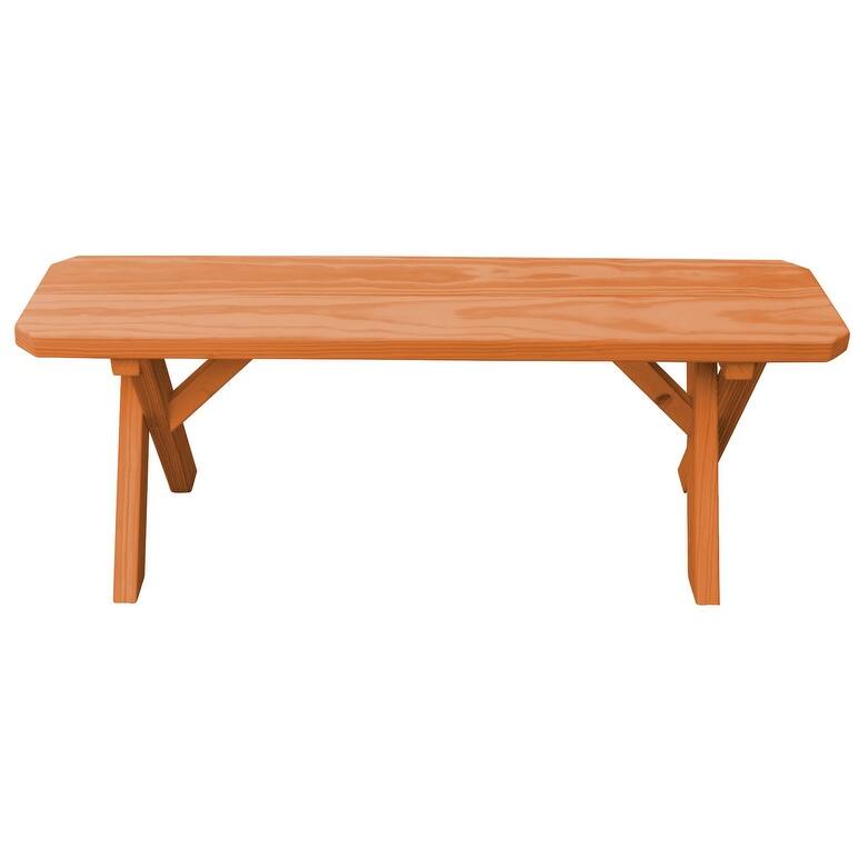 Pressure Treated Pine 4' Crossleg Bench - Overstock - 32742966