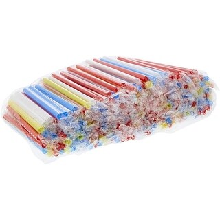 Extra Wide Plastic Boba Drinking Straws (Red, Blue, Yellow, White, 300 ...