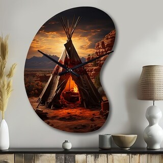 Orange Native Tipi Embracing Tradition I - Native American Art Wall ...