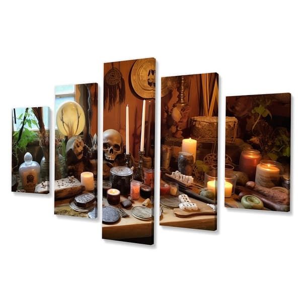 Designart "Shamanic Altar With Sacred Objects" Christianism Multipanel ...