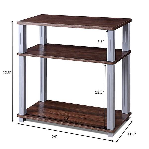 Gymax 3-Tier TV Media Stand Component Console Multipurpose Shelf ...