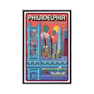 iCanvas "Philadelphia Pop Art Travel Poster" by Jim Zahniser Framed ...