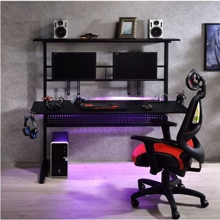 Black gaming table solid wood computer table rectangular shape table ...