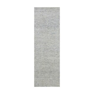 Mindful Gray, Pure Undyed Wool Hand Knotted, Tone on Tone, Modern Grass ...