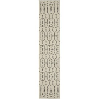 2' x 10' Ivory and Gray Geometric Runner Rug - 3'6" - Bed Bath & Beyond ...