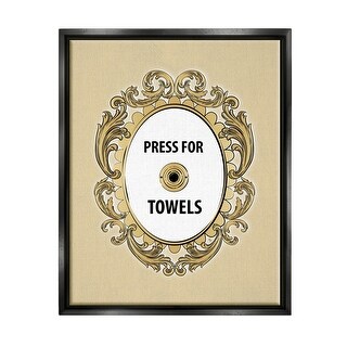 Stupell Press For Towels Ornate Bell Framed Floater Canvas Wall Art by ...