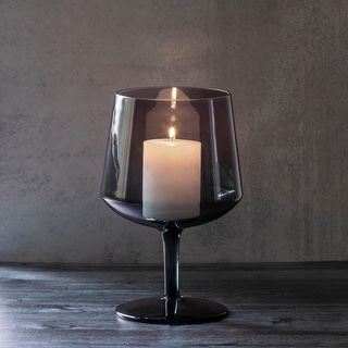 Florian Smoke Glass Short Stemmed Bowl - 7.5"L x 7.5"W x 11.5"H - Bed ...