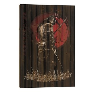 Bushido Samurai Back Turned Print On Wood by Cornel Vlad - Multi-Color ...