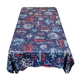"USA" 52"x90" PEVA flannel backed tablecloth - Bed Bath & Beyond - 34643791