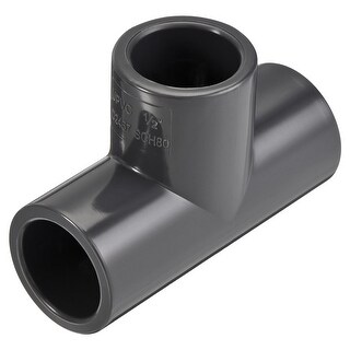 Tee UPVC Pipe Fitting T Shape Tube Hose Connector, Black - Bed Bath ...