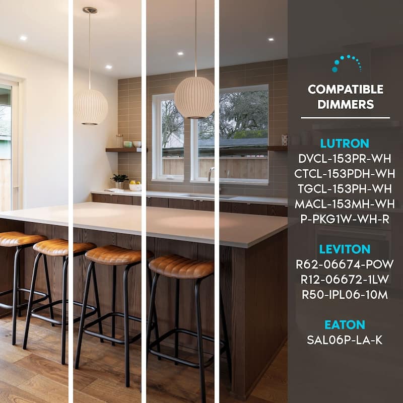 Luxrite 3 Inch Square LED Recessed Lighting, 8W, 5CCT Color Selectable ...