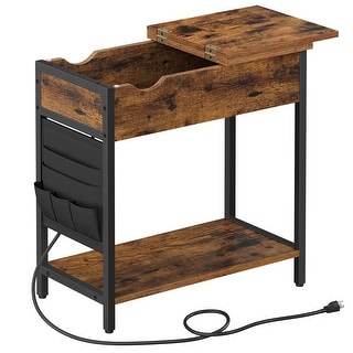 able with Storage, End Table with USB Ports and Outlets, Nightstand ...