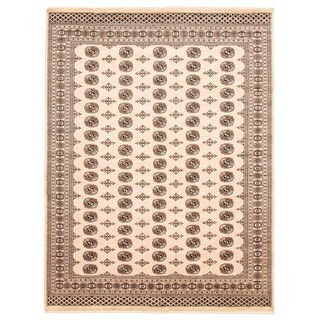 ECARPETGALLERY Hand-knotted Finest Peshawar Bokhara Ivory Wool Rug - 8 ...