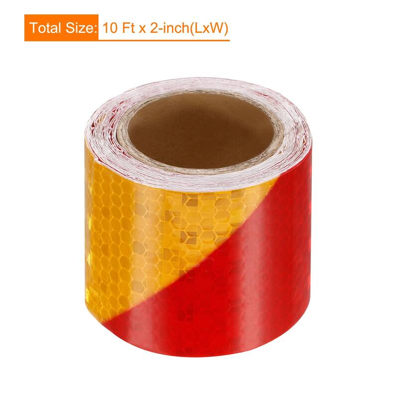 Reflective Tape, 2 Roll 10 Ft x 2-inch Safety Tape Reflector, Yellow ...