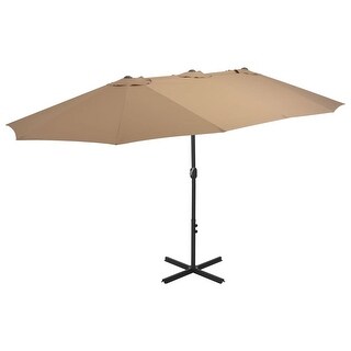 vidaXL Outdoor Parasol with Aluminum Pole 181.1"x106.3" Taupe - Bed ...