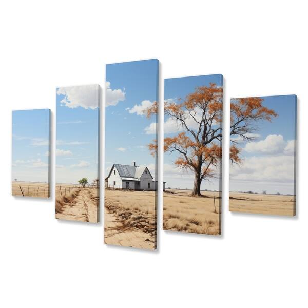Designart "Farmhouse Minimalism Path III" Farm Multipanel Canvas Wall ...