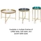 Foldable Round Accent Table, 18.25" x 18.25" x 22", Navy & Gold ...
